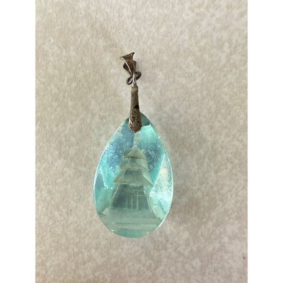Jewelry | Antique Art Deco Sterling Silver Reverse Intaglio Pagoda Blue ...